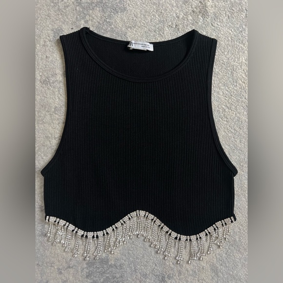Zara | Tops | Zara Seamless Rhinestone Top | Poshmark